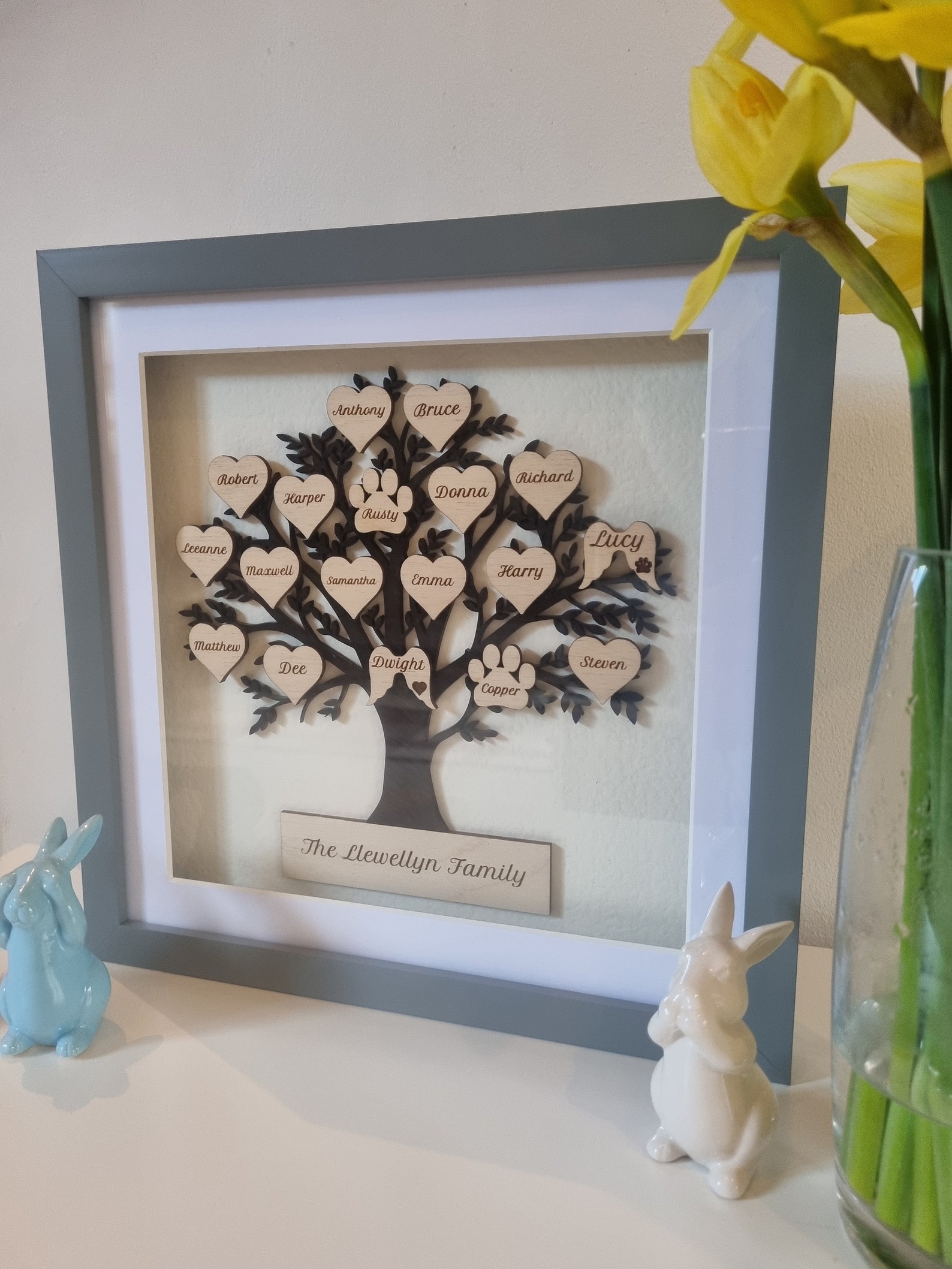 Framed Family Tree Framed Tree of Life Wooden Family Tree | Etsy