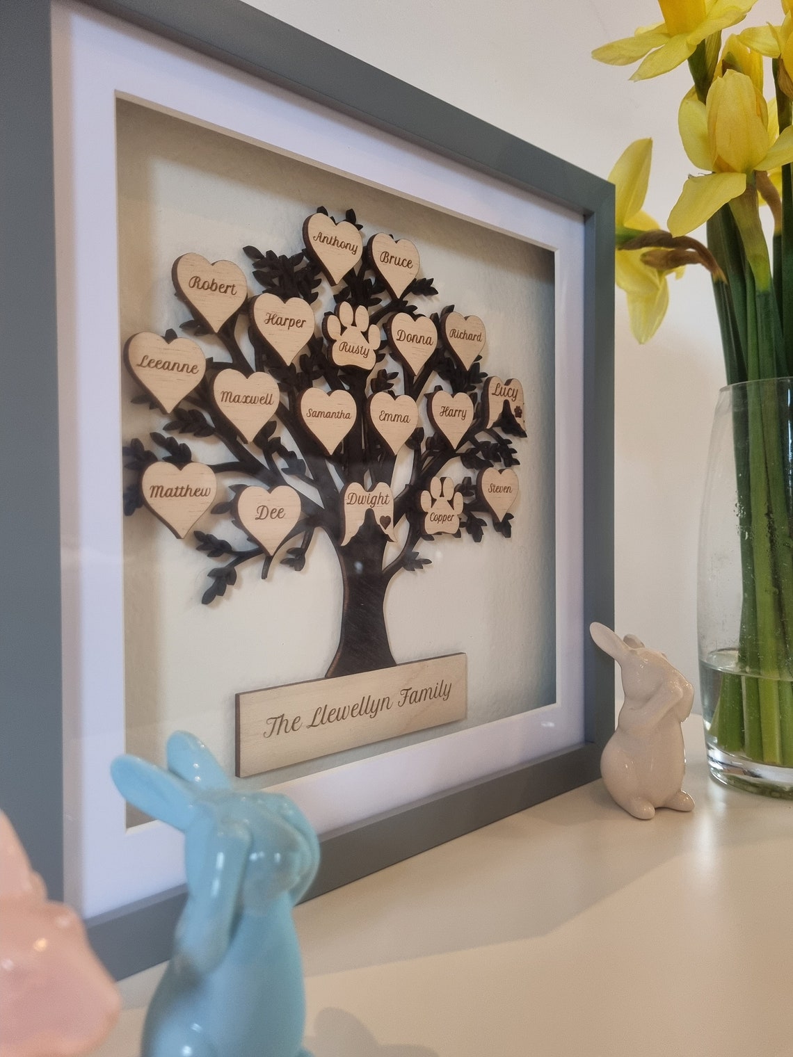 Framed Family Tree Framed Tree of Life Wooden Family Tree | Etsy