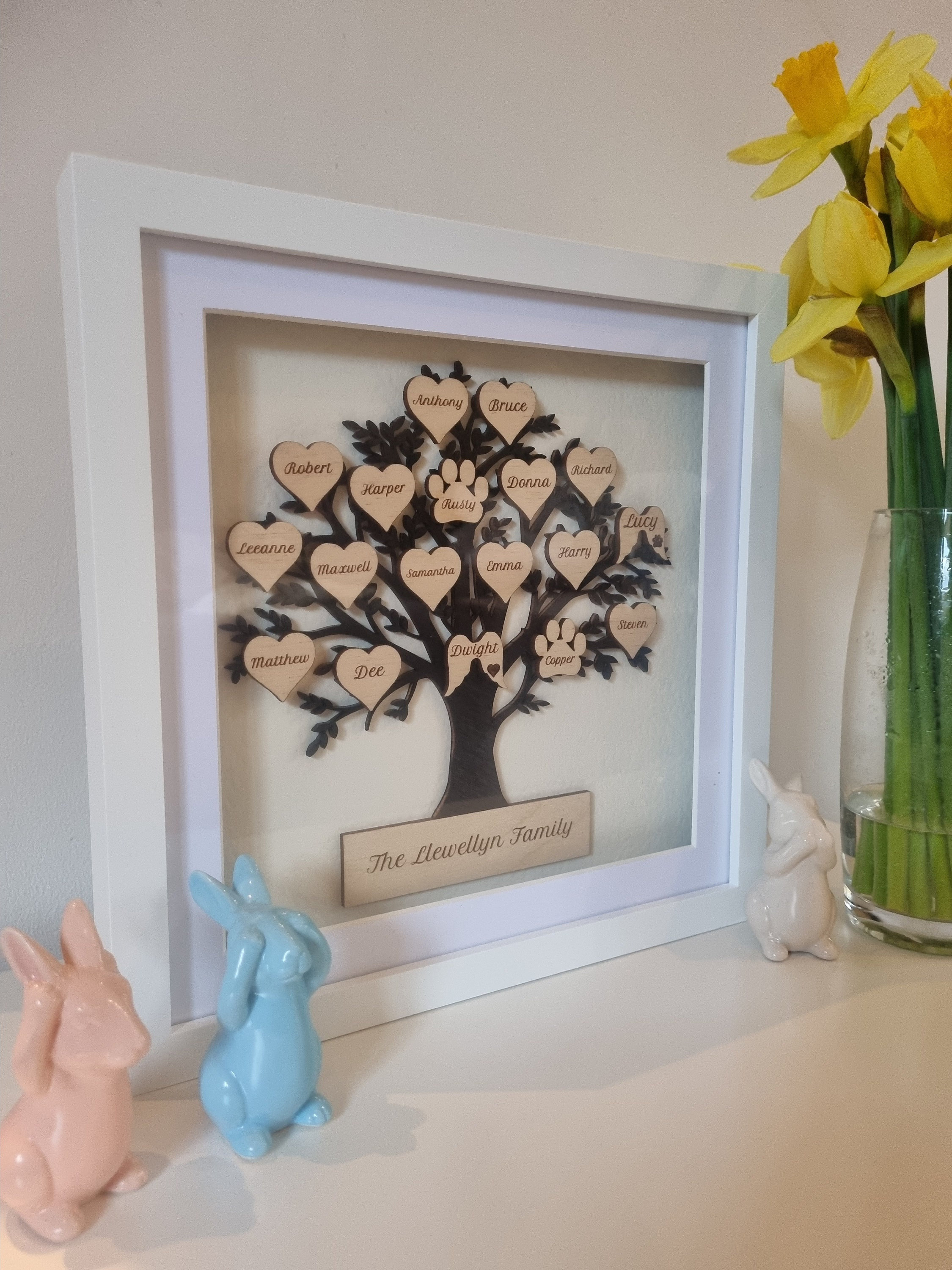 Framed Family Tree Framed Tree of Life Wooden Family Tree | Etsy