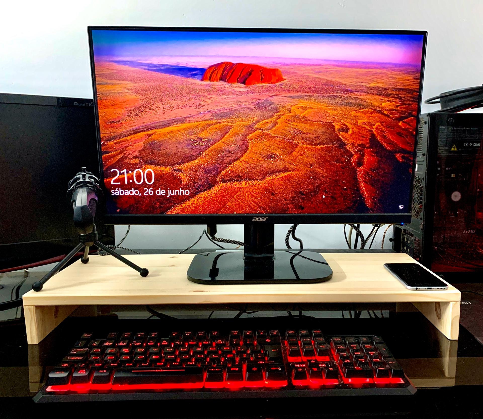 Screen Stand / Pine Wood Stand / Monitor Stand / Desk Stand / Pine Wood ...