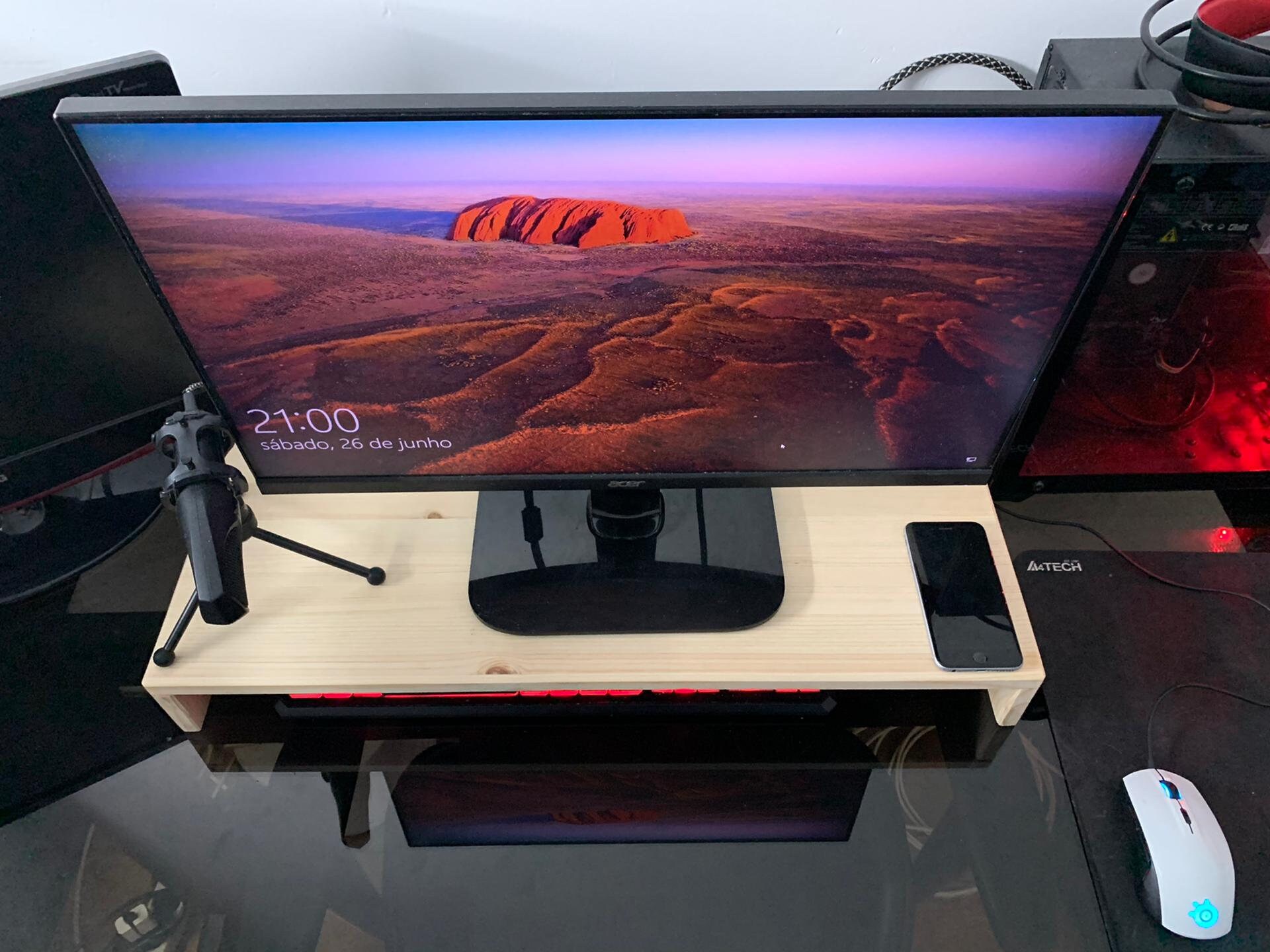 Screen Stand / Pine Wood Stand / Monitor Stand / Desk Stand / Pine Wood ...