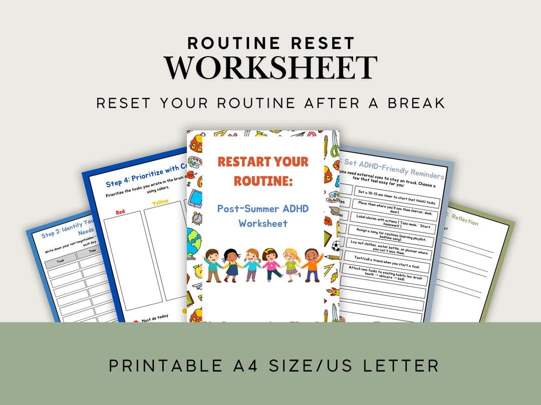 Adhd Routine Checklists Adhd Routine Planner Therapy Adhd Therapy Tools ...