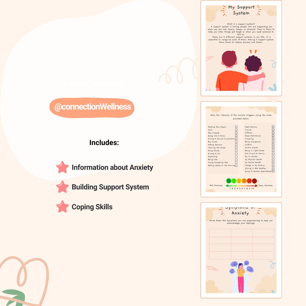 Anxiety Tool Kit,coping Tools, Anxiety Therapy Bundle Workbooks ...