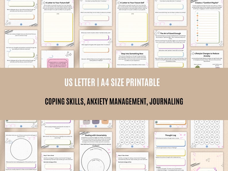 Anxiety Worksheet for Teens and Adults Anxiety Therapy Resources Self ...