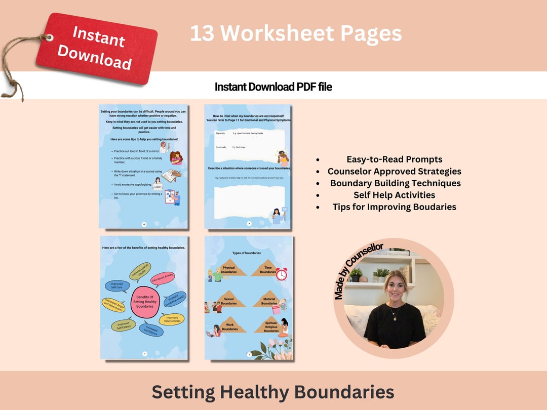 Boundaries Therapy Worksheet Healthy Boundaries Relationship Worksheet ...