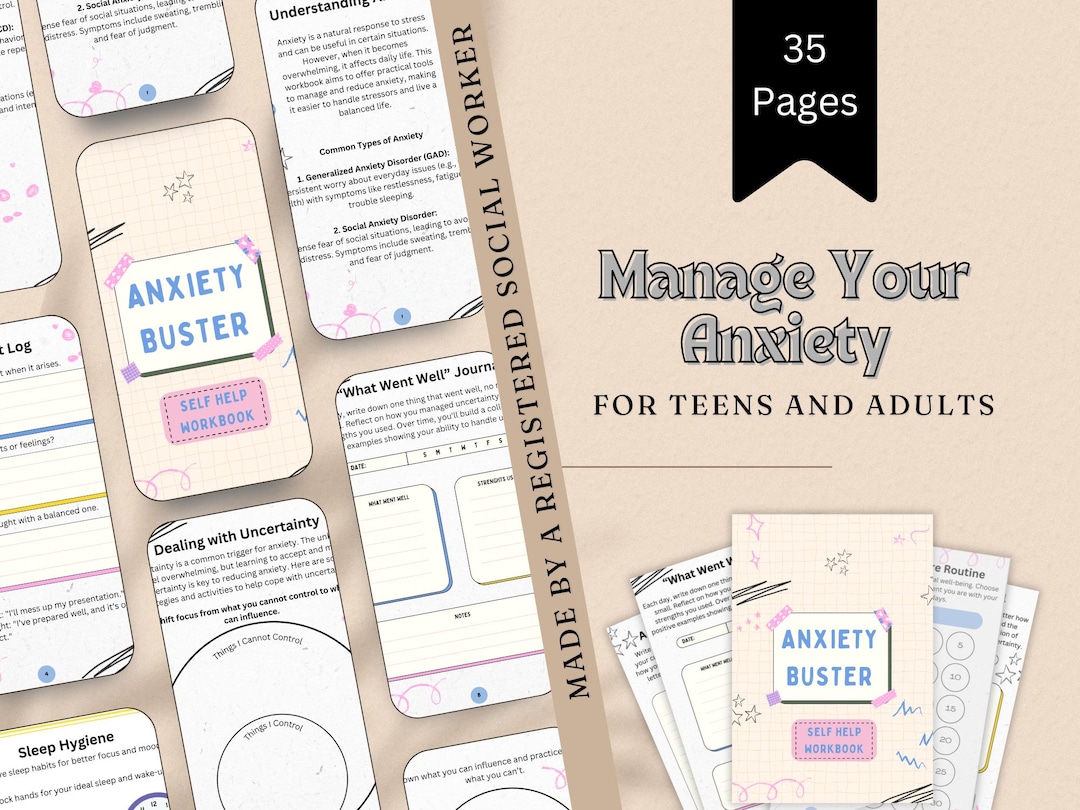 Anxiety Worksheet for Teens and Adults Anxiety Therapy Resources Self ...