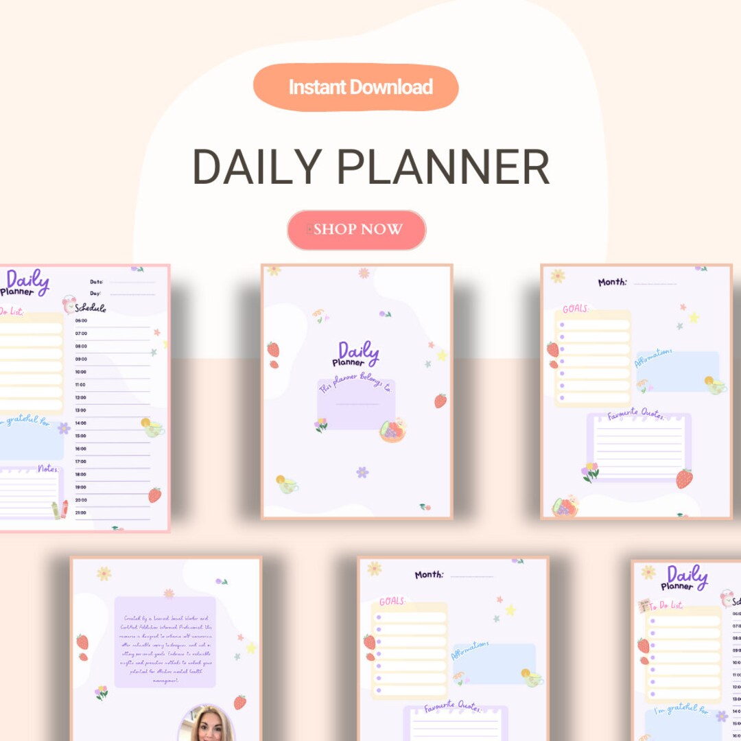 Daily Activities Planner Girls Daily Journal Therapy Bundle Guided ...