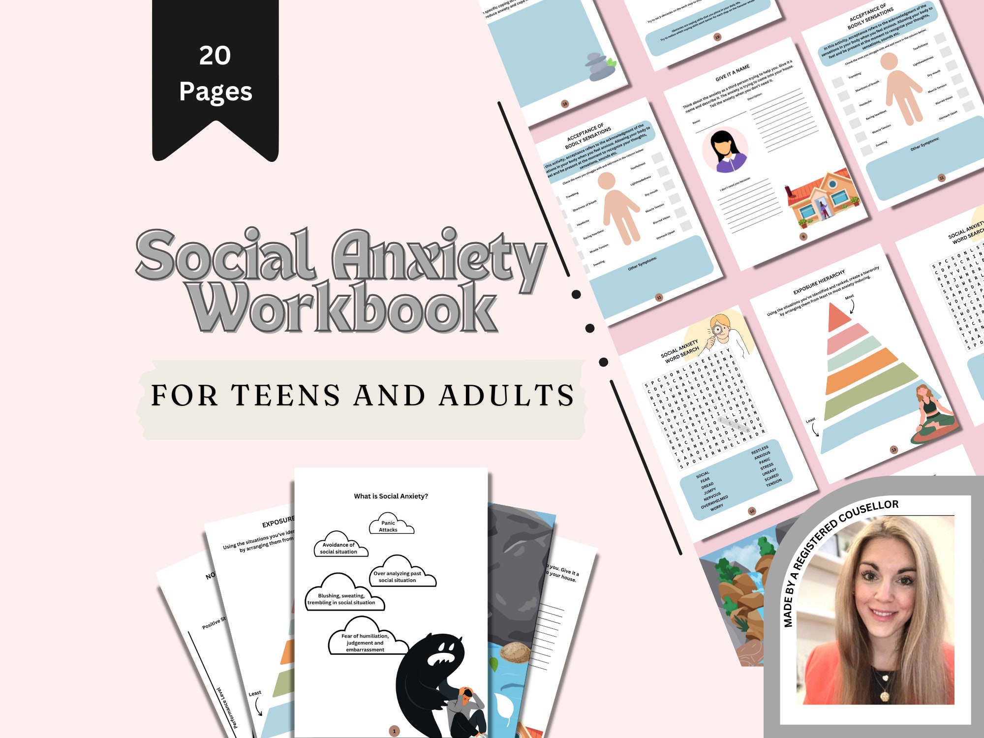 Social Anxiety Therapy Worksheet Anxiety Relief Journal Coping Skills ...