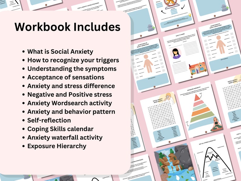 Social Anxiety Therapy Worksheet Anxiety Relief Journal Coping Skills ...