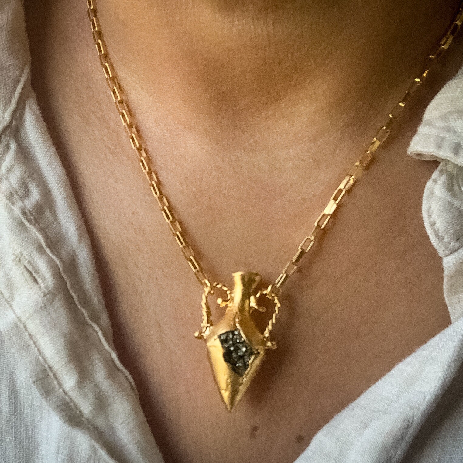 Ancient Amphora Necklace Roman Empire Jewelry Collector Crusted Pyrite ...