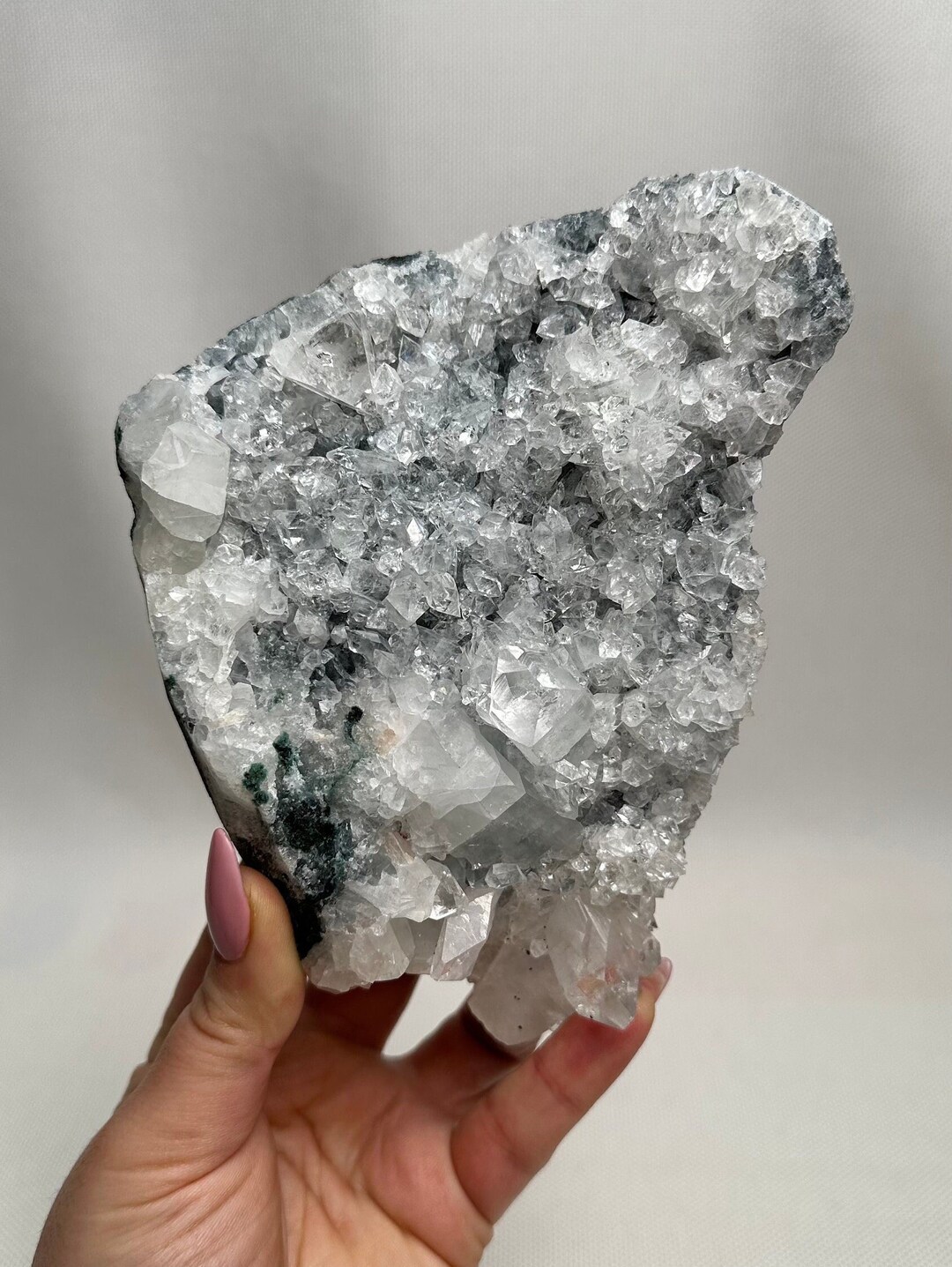Large Rare Gemmy Apophyllite on Blue Chalcedony Cluster, Super Grade ...
