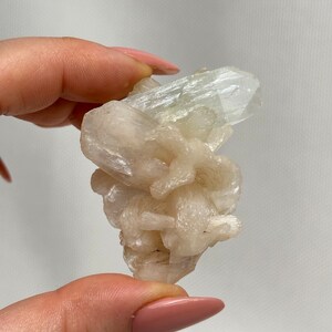 Minty Green Cubic Apophyllite and Peach Stilbite Cluster, Super Grade ...