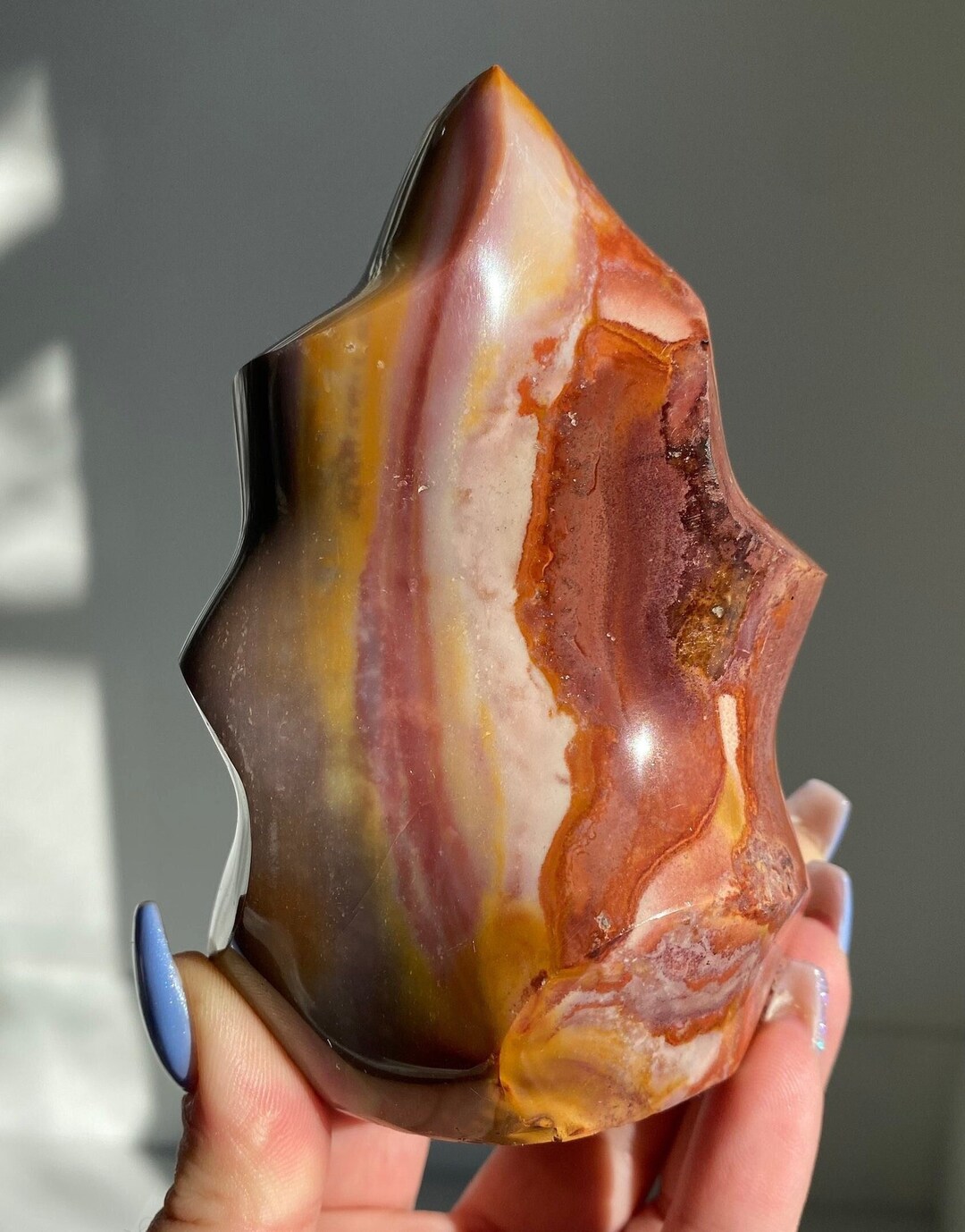 Pastel Multi-coloured Polychrome Jasper Flame, Pastel Polychrome Jasper ...