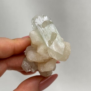 Minty Green Cubic Apophyllite and Peach Stilbite Cluster, Super Grade ...