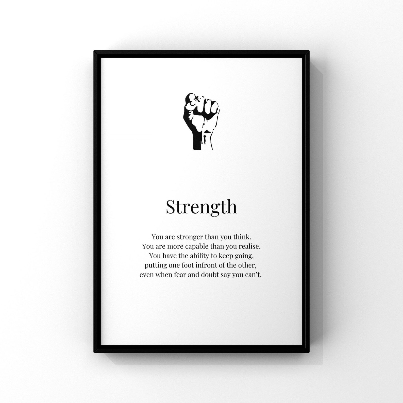 STRENGTH WALL PRINT Motivational Inspirational Wall Art | Etsy