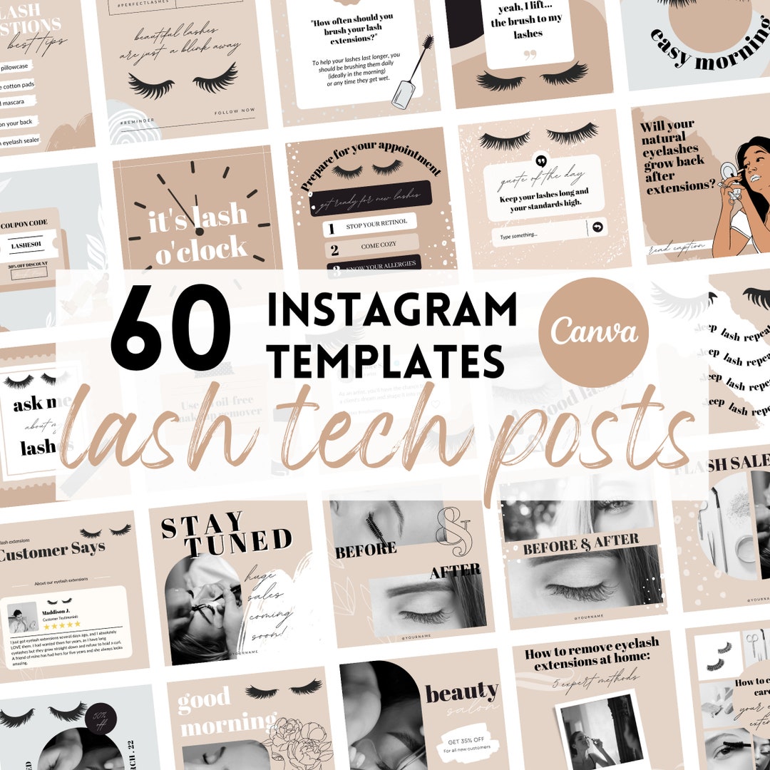 Lash Tech Instagram Posts Template Wimpernverlängerung - Etsy Österreich