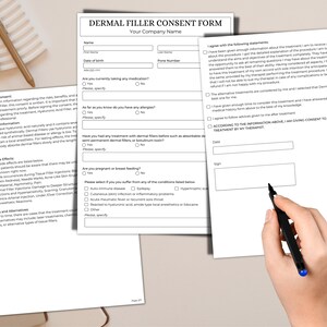 Dermal Filler Consent Form Esthetician Printable Forms - Etsy