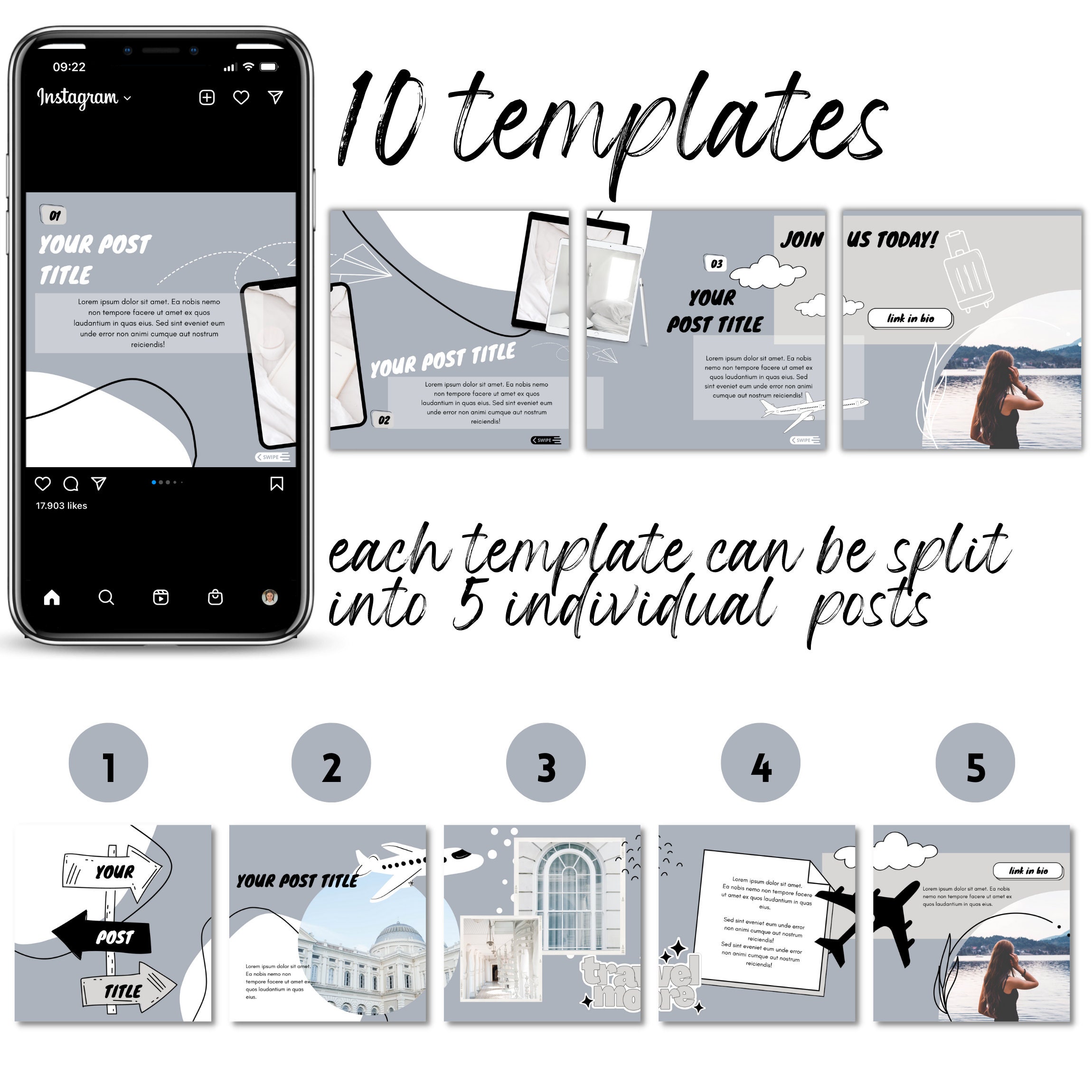 TRAVEL Carousel Instagram Template Boost Engagement Canva Templates ...