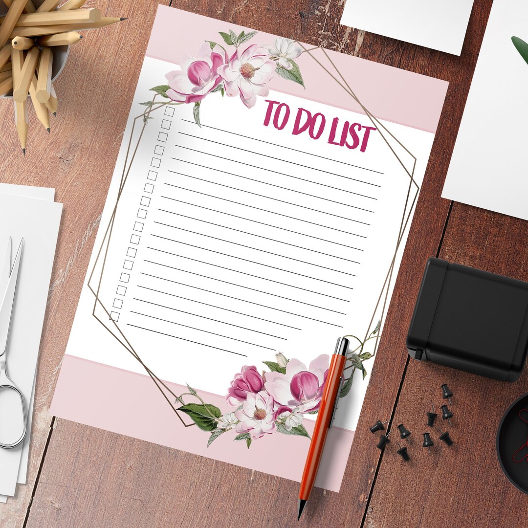 Printable To-do List | Flower A4 Minimalism List Planner | Planner ...