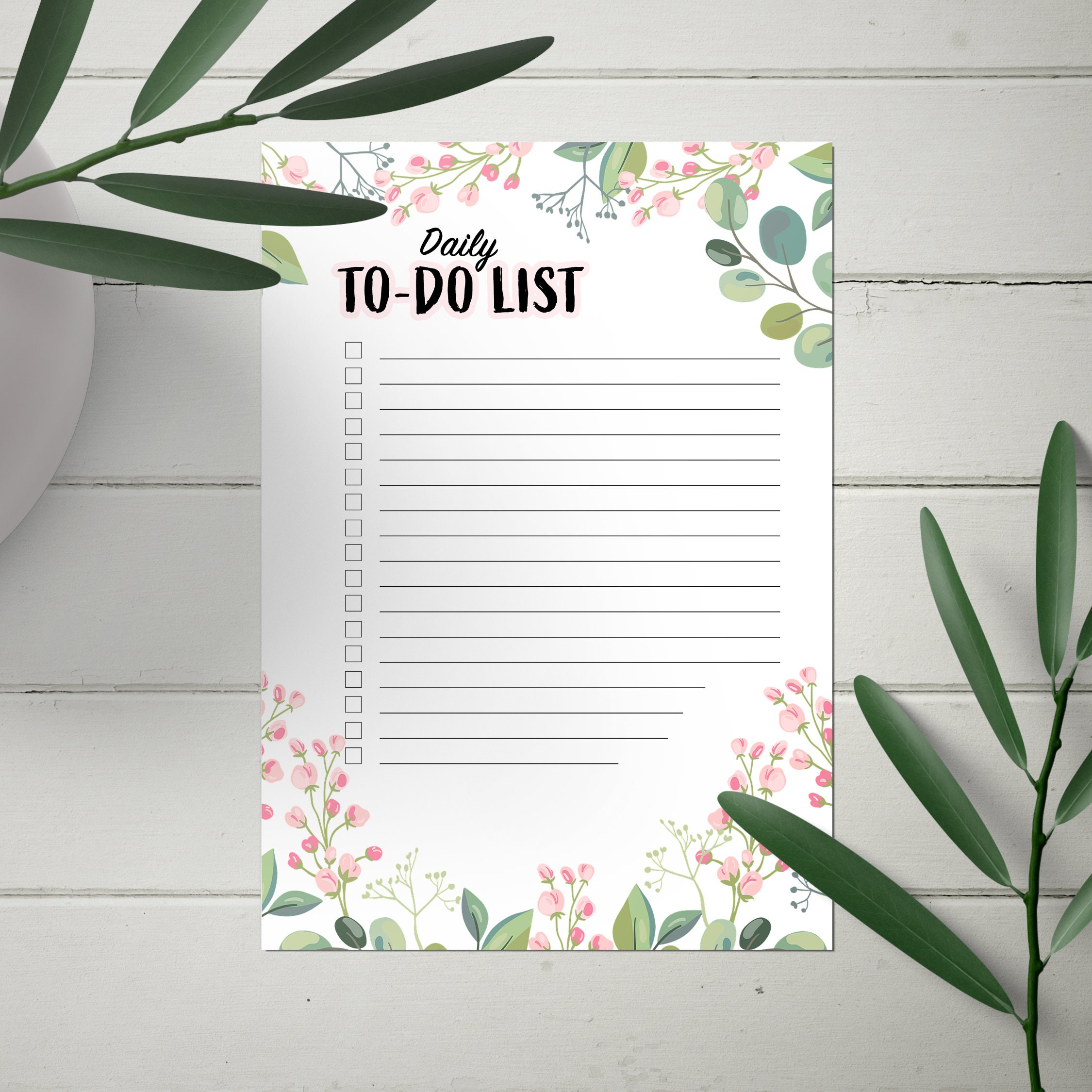 Printable To-do List Flower A4 Minimalism List Planner Planner, Work ...