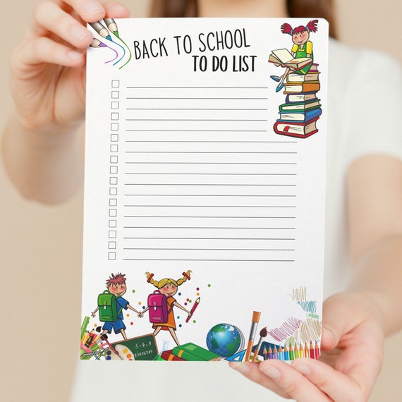 Back to School Printable To-do List for Kids A4 to Do List - Etsy