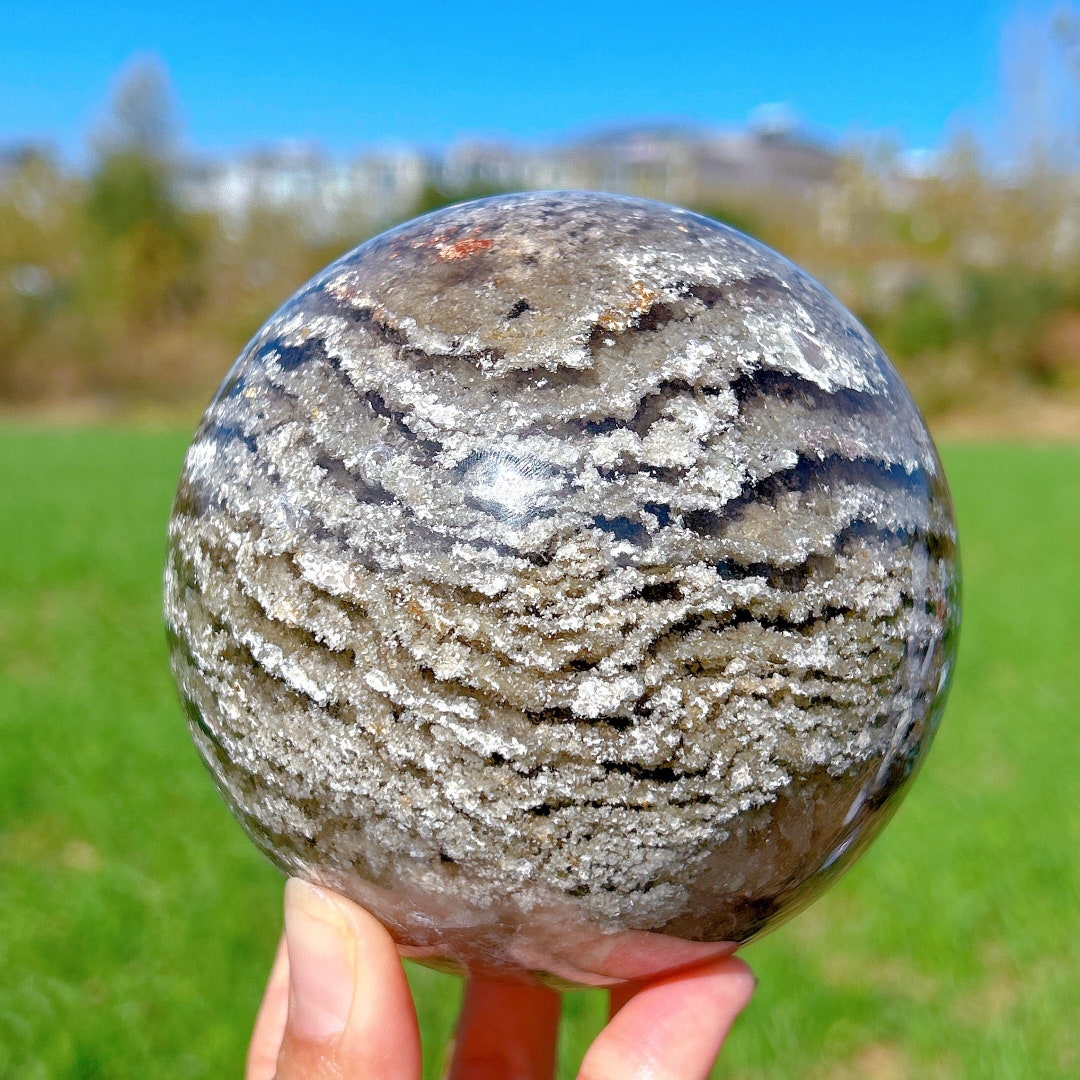 112mm Natural Thousand Layers of Ghost Crystal Sphere Quartz - Etsy