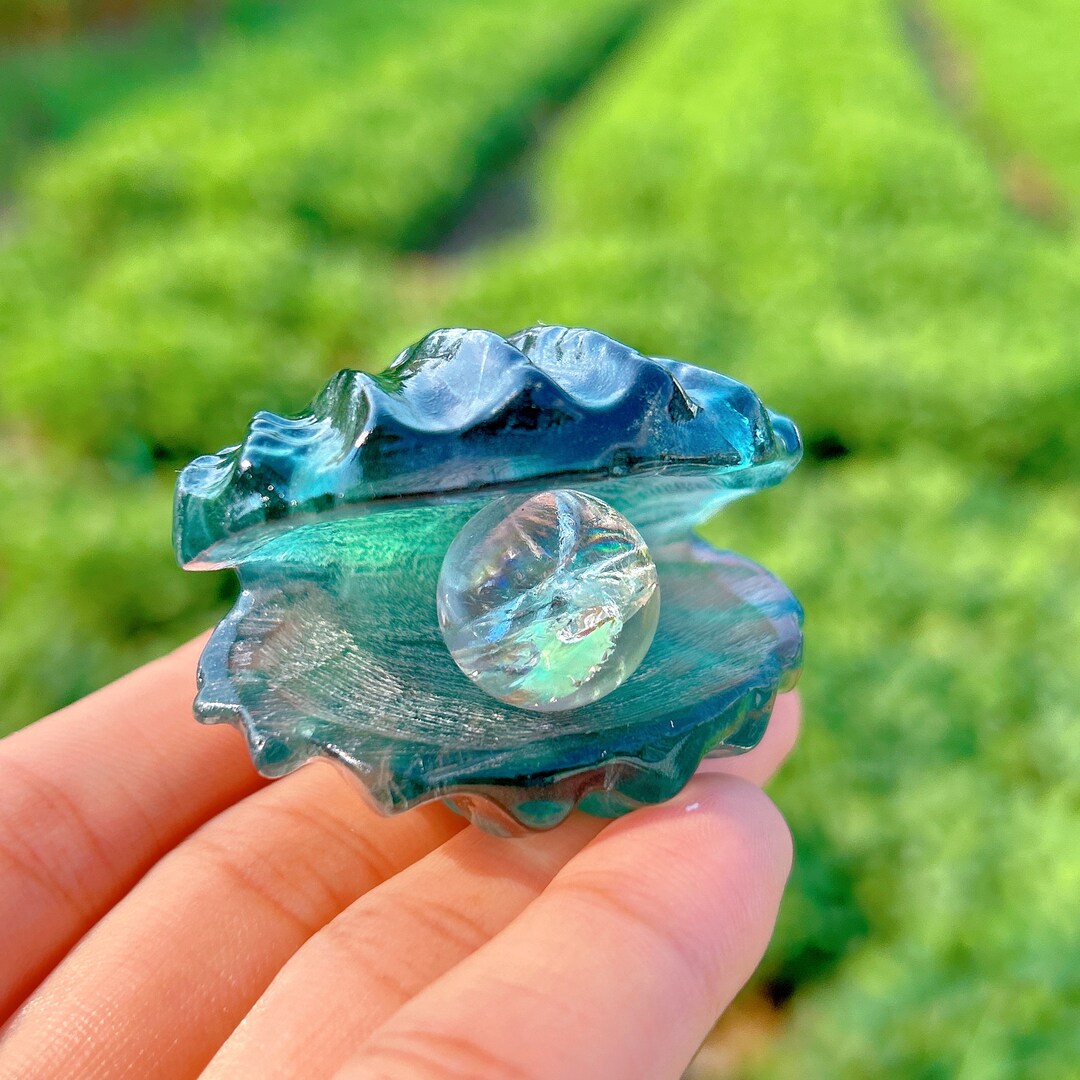 Green Fluorite Shell With A Clear Quartz Ball,hand Made,mineral Specimen,energy Crystals,home ...