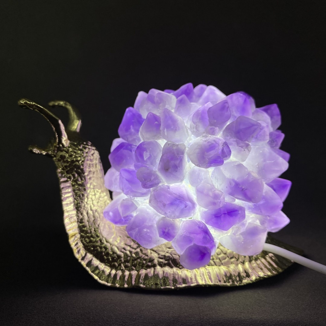 Natural Amethyst Cluster Snails Lamp,crystal Night Light,home ...