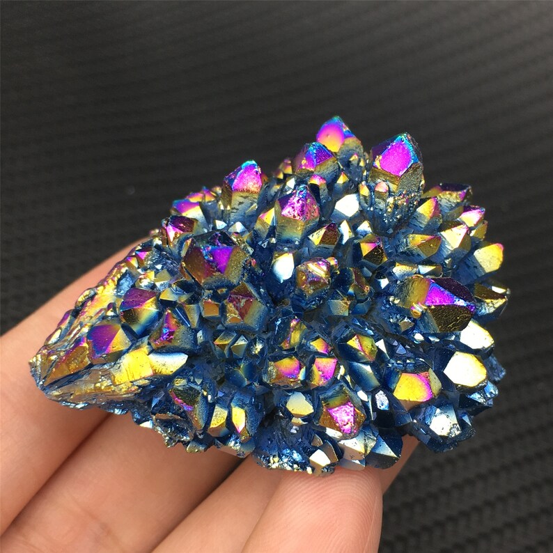 1PC Natural Rainbow Titanium Quartz Crystal Clustercrystal - Etsy