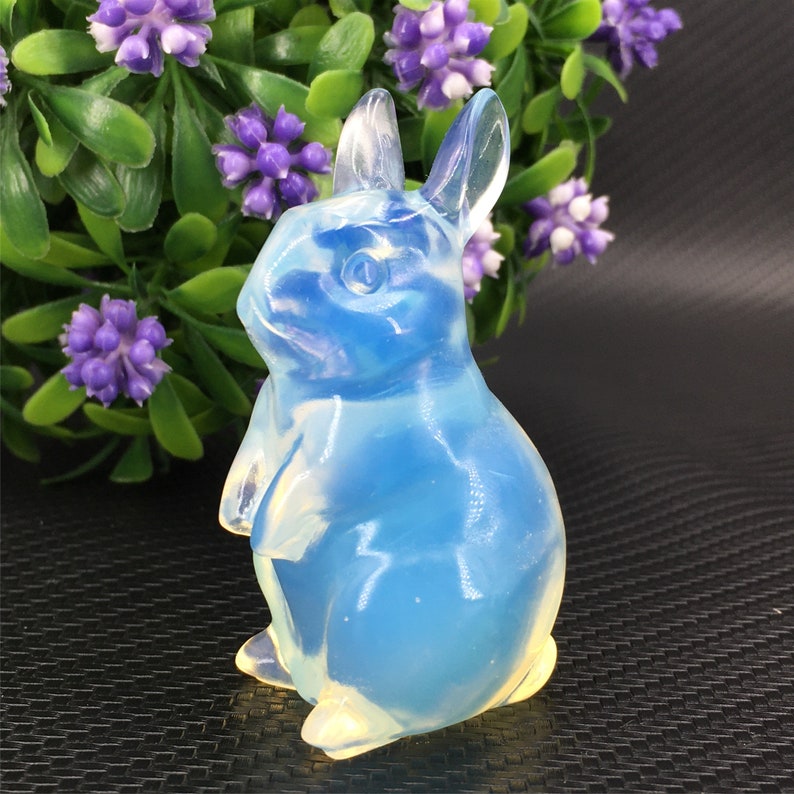 Hand Carving Opalite Rabbitquartz Crystal Rabbitmineral - Etsy
