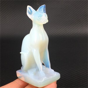 1PC Opalite Cat,crystal Carving,reiki Healing,quartz Crystal Cat,home ...