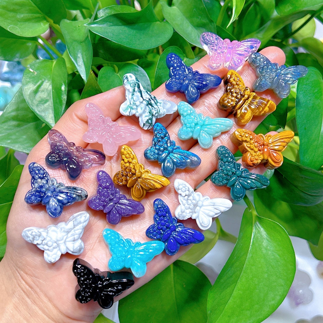Mix Crystal Butterfly,crystal Carving,quartz Crystal Butterfly,reiki ...
