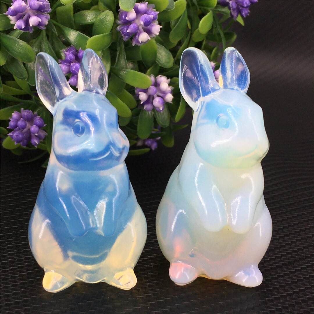 Hand Carving Opalite Rabbit,quartz Crystal Rabbit,mineral Specimen,rock ...
