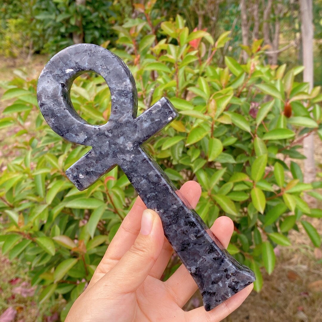 7.8 Natural Spectrolite Ankh,quartz Crystal Ankh,ankh Key of Lifet,he ...