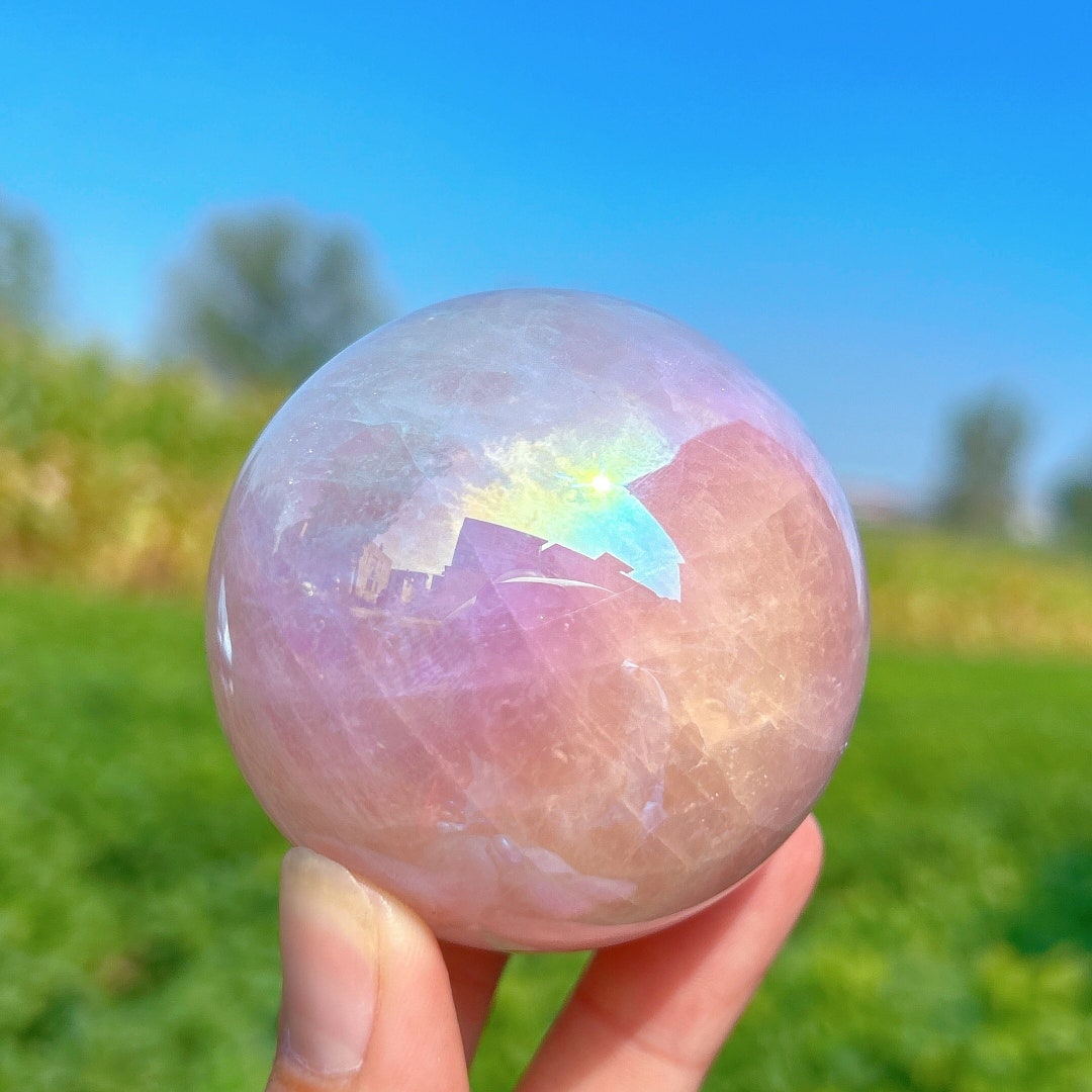 50mm Titanium Rose Quartz Ball,crystal Sphere,home Decoration ...