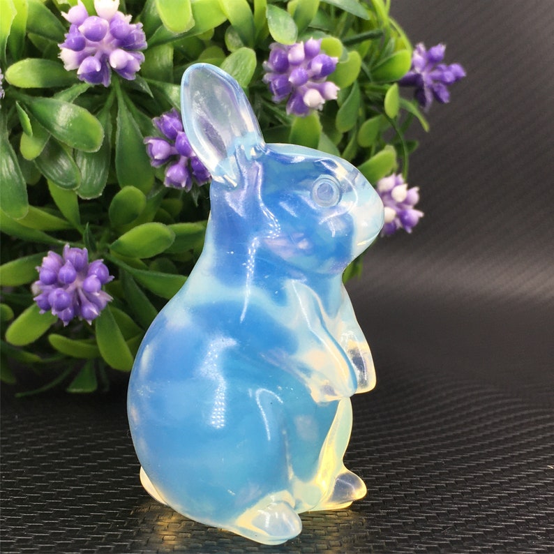 Hand Carving Opalite Rabbitquartz Crystal Rabbitmineral - Etsy