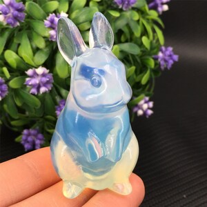 Hand Carving Opalite Rabbit,quartz Crystal Rabbit,mineral Specimen,rock ...