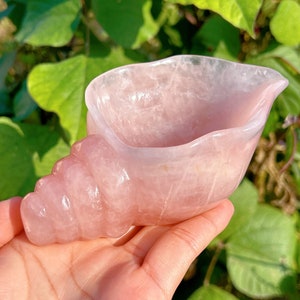 Hand Made Rose Quartz Conch,quartz Crystal Shell,mineral Specimen,home ...