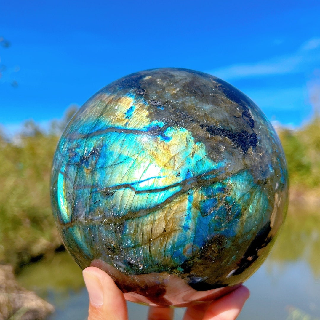 131mm Labradorite Ball,crystal Sphere,hand Made,home Decoration,energy ...