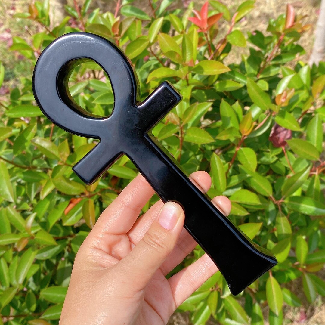 7.8 Natural Obsidian Ankh,quartz Crystal Ankh,ankh Key of Lifet,he ...