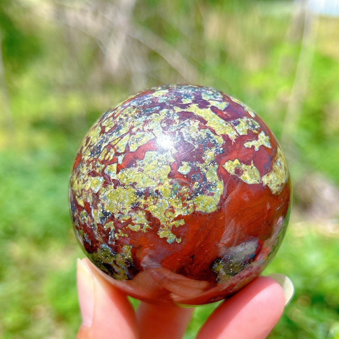 60mm Natural Dragon Blood Stone Sphere,home Decoration,divination ...