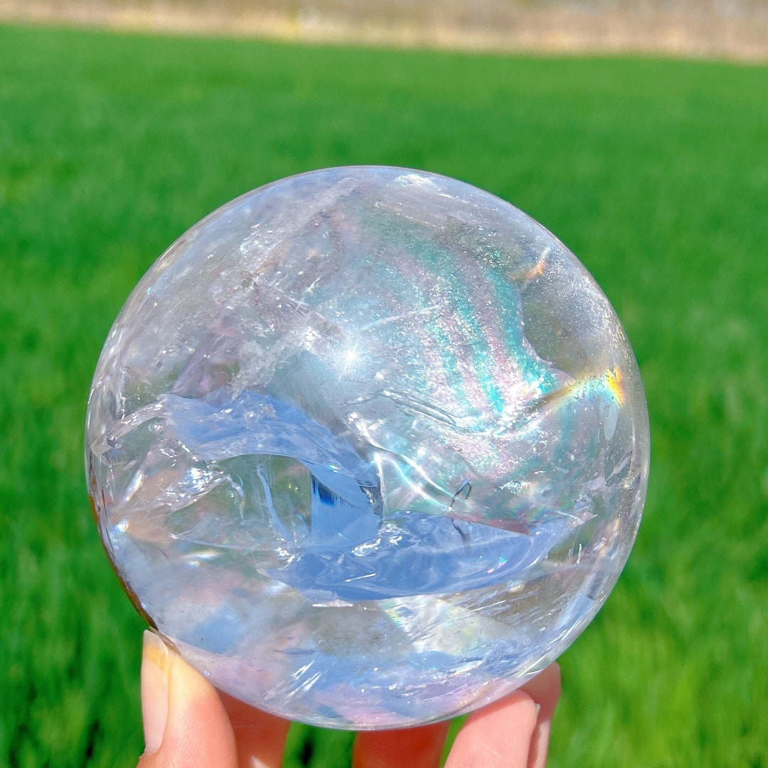 98mm Natural Clear Sphere,quartz Crystal Ball,mineral Specimen,rock ...