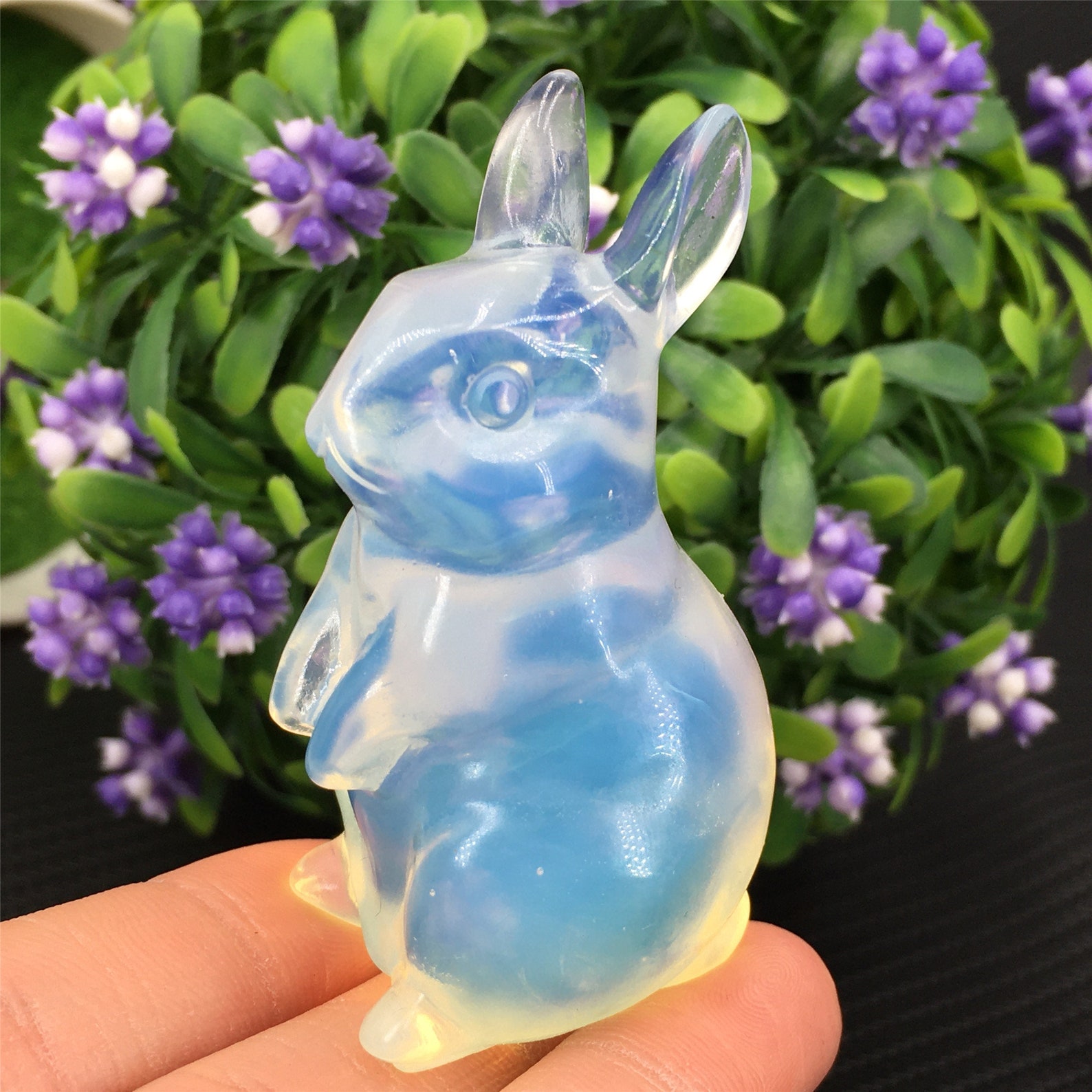 Hand Carving Opalite Rabbitquartz Crystal Rabbitmineral - Etsy