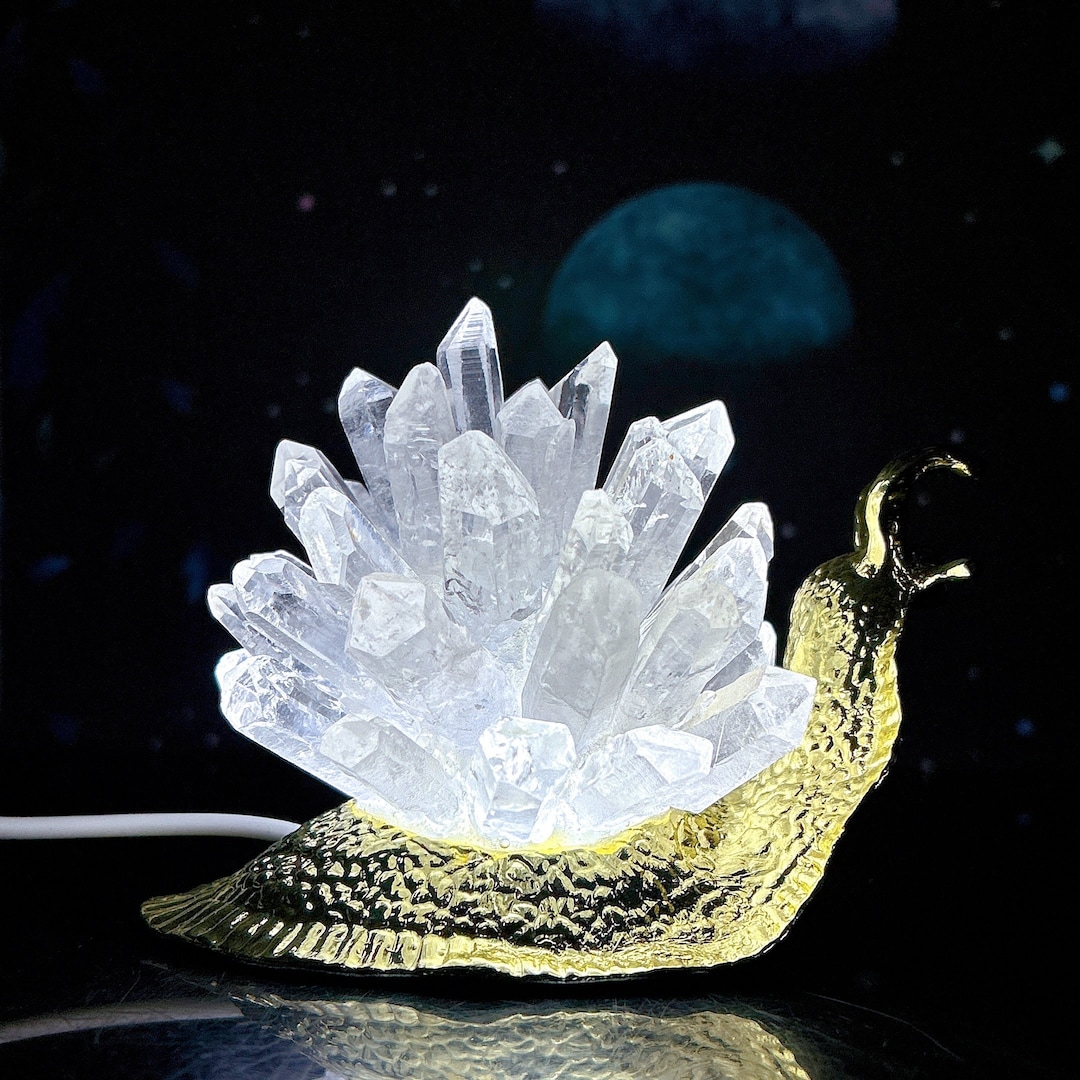 Clear Quartz Cluster Snails Lamp,crystal Night Light,home Decoration ...