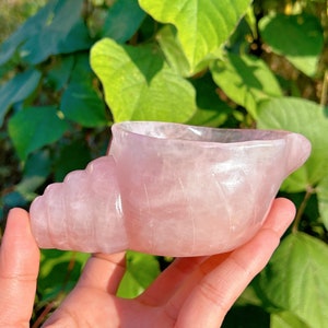 Hand Made Rose Quartz Conch,quartz Crystal Shell,mineral Specimen,home ...