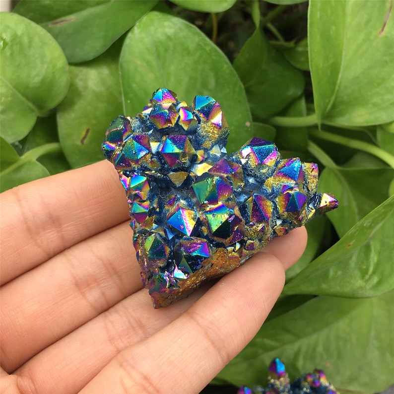 1PC Natural Rainbow Titanium Quartz Crystal Clustercrystal - Etsy