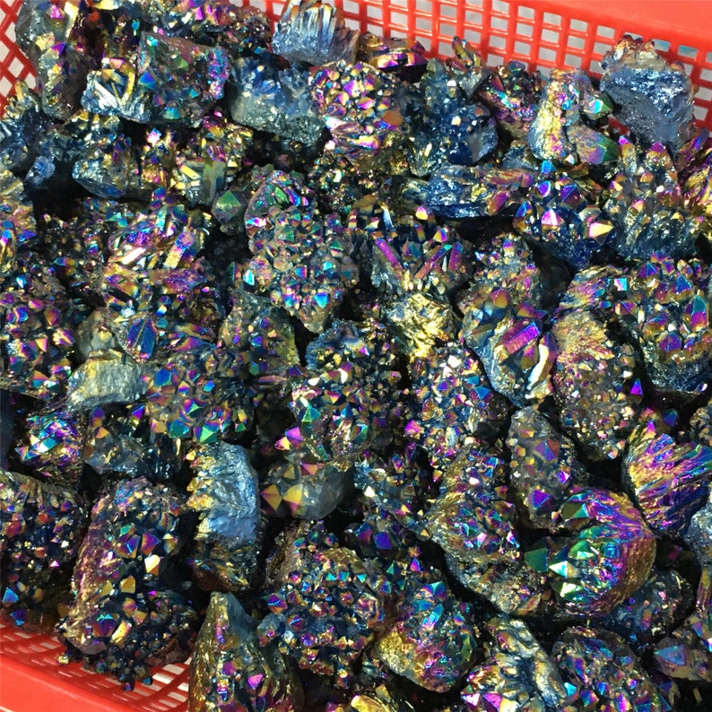 1PC Natural Rainbow Titanium Quartz Crystal Clustercrystal - Etsy
