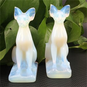 1PC Opalite Cat,crystal Carving,reiki Healing,quartz Crystal Cat,home ...