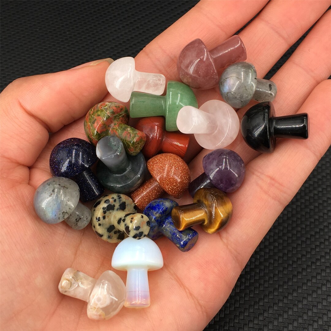 Natural Mix Crystal Mushroom,crystal Carving,yoga,hand Made,reiki ...