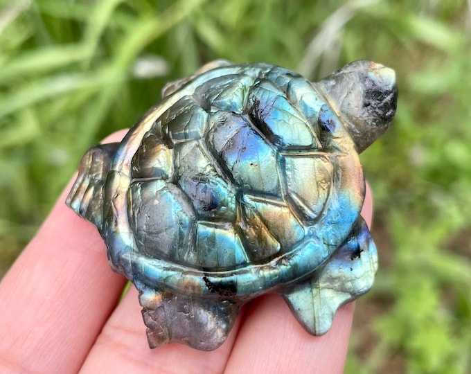 Natural Labradorite Turtle,quartz Crystal Turtle,hand Carved,home ...
